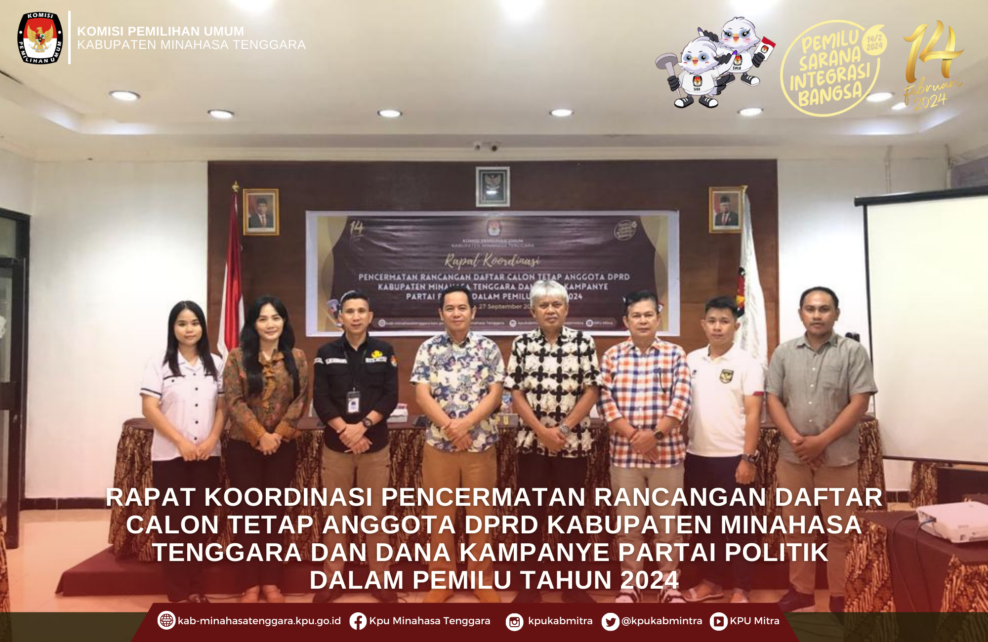 KPU KAB-MINAHASATENGGARA - Rapat Koordinasi Pencermatan Rancangan Daftar Calon Tetap Anggota ...